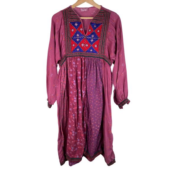 Papy's | Dresses | Papys M Pink Floral Embroidered Boho Shift Dress ...